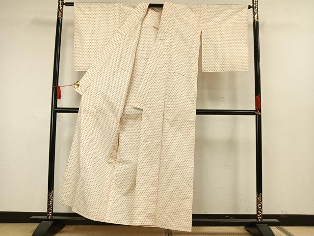 平和屋着物▽上質な紬 単衣 十字絣 正絹 逸品 未使用 AAAW7703fyの通販