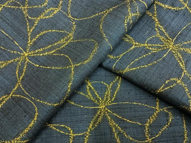 平和屋着物▽上質な紬 　単衣　花づくし 　正絹　逸品　未使用　AAAW7705fy