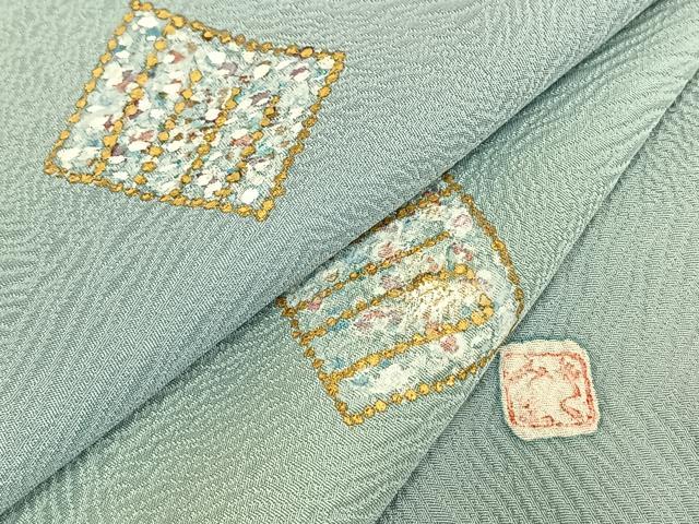 平和屋着物▽訪問着　単衣　作家物　源氏香　金彩　正絹　逸品　AAAW7720fy