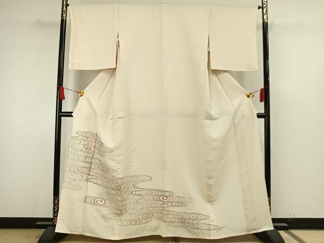 平和屋着物▽豪華色留袖　単衣　総刺繍　渦巻文　金銀糸　正絹　逸品　AAAW7727fy