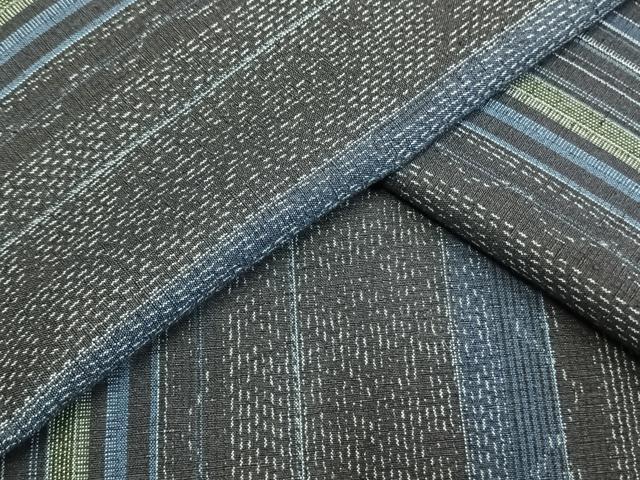 平和屋着物▽上質な紬　単衣　間道　正絹　逸品　AAAW7729fy