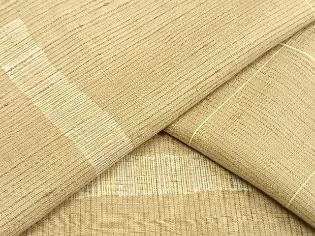 平和屋着物▽上質な紬　単衣　幾何学文様　正絹　逸品　AAAW7742fy