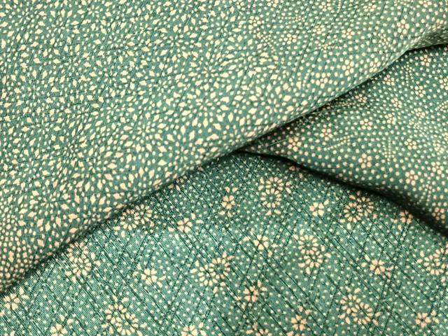 平和屋着物▽上質な小紋　単衣　横段草花文　正絹　逸品　AAAW7747fy