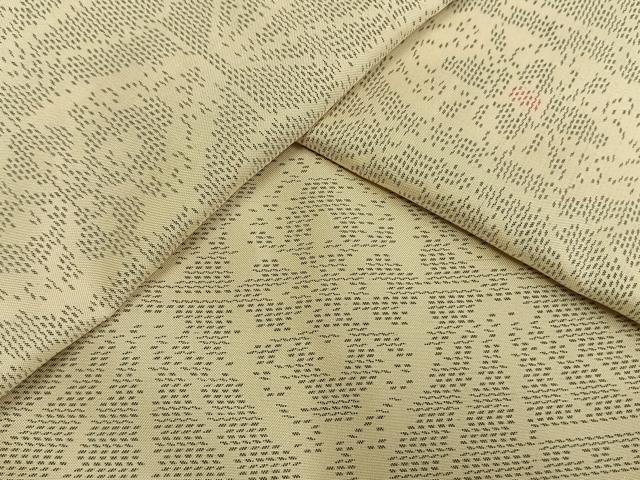 平和屋着物▽本場大島紬　単衣　白大島　幾何学文様　正絹　逸品　AAAW7798fy