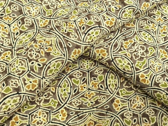 平和屋着物▽上質な小紋　単衣　幾何学文様　正絹　逸品　AAAW7803fy