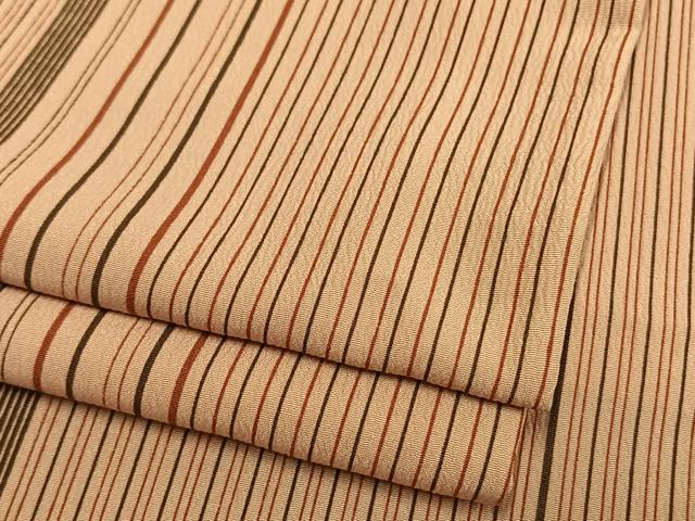 平和屋着物▽小紋　単衣　縞　洗える着物　AAAW7814fy