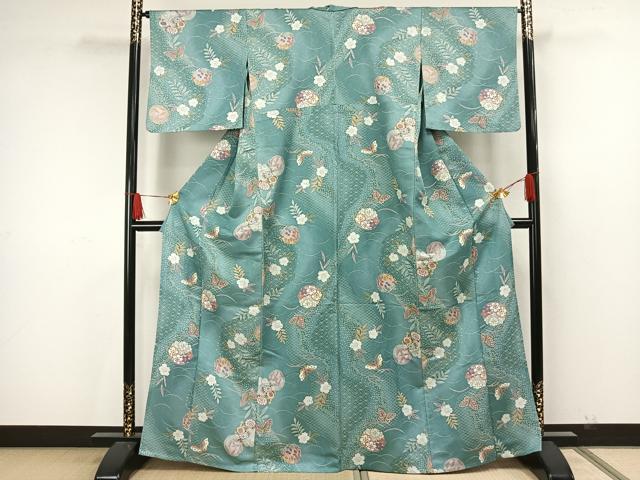 平和屋着物 長襦袢 無双仕立て 吉祥花地紋 暈し染め 正絹 逸品