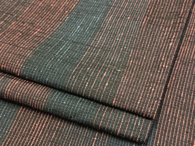 平和屋着物▽上質な紬　単衣　間道　正絹　逸品　AAAW7858fy