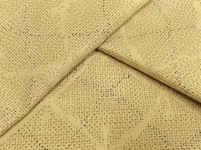 平和屋着物▽上質な紬　単衣　幾何学文様　正絹　逸品　AAAW7865fy