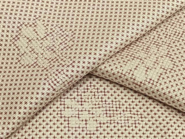 平和屋着物▽上質なお召　単衣　草花文　正絹　逸品　AAAW7878fy