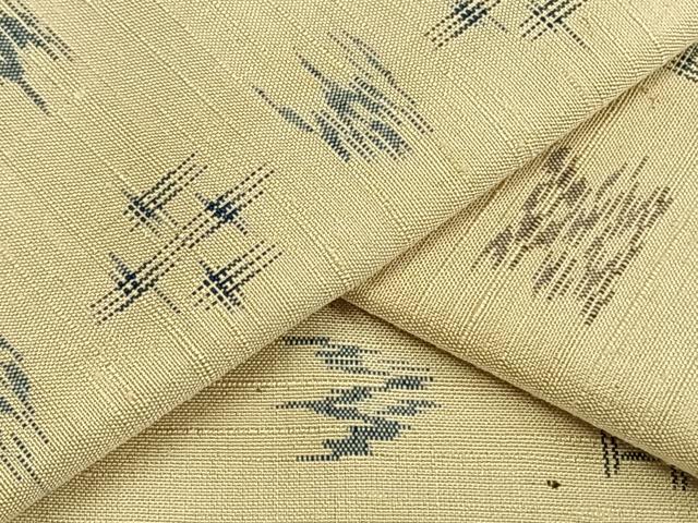 平和屋着物▽上質な紬　単衣　琉球絣　正絹　逸品　AAAW7881fy