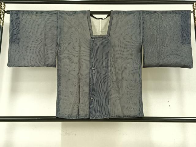 平和屋着物▽道行コート　スリーシーズン　春夏秋　塵除け　紗　手描き　草花文　銀彩　正絹　逸品　AAAW7891fy