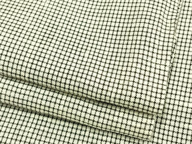 平和屋着物▽上質な小紋　単衣　格子　正絹　逸品　AAAW7894fy