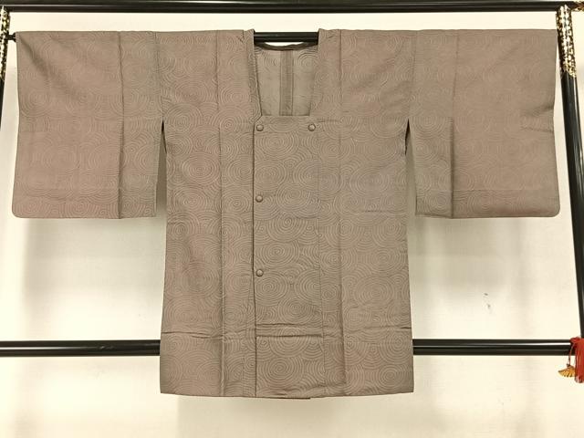 平和屋着物▽道行コート　スリーシーズン　春夏秋　塵除け　渦巻き文　反端付き　正絹　逸品　AAAW7908fy