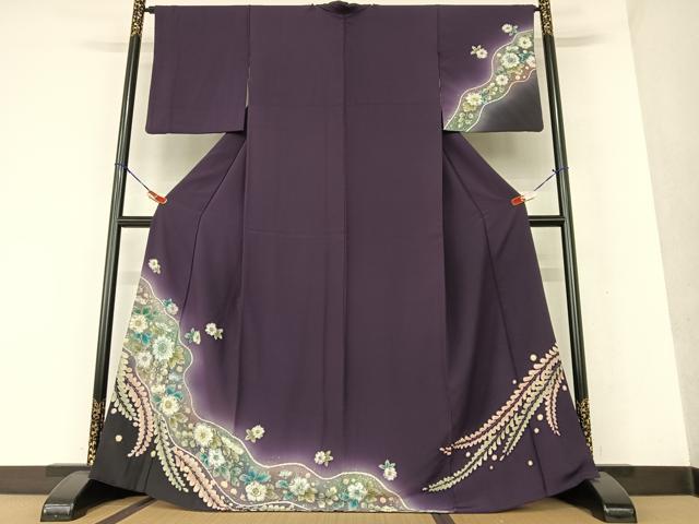 平和屋着物●訪問着　辻が花　絞り　暈し染め　正絹　逸品　AAAW9101zg