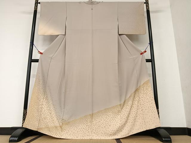 平和屋着物●訪問着　舞葉文　暈し染め　金彩　ますいわ屋扱い　正絹　逸品　AAAW9122zg