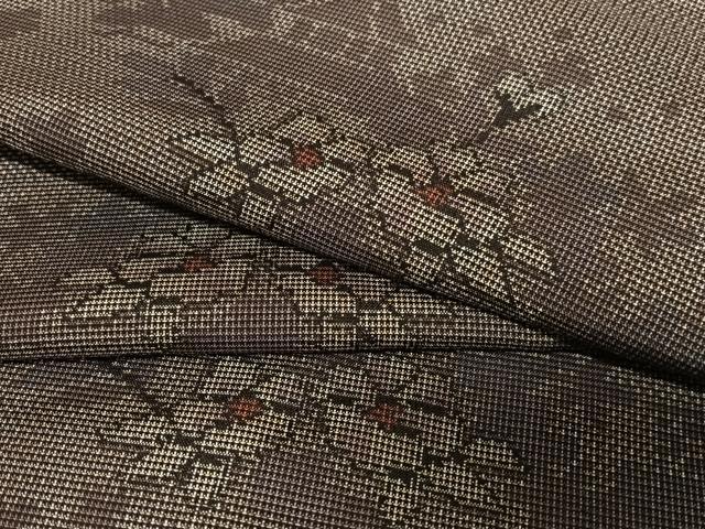 平和屋着物●本場大島紬　カタス7マルキ　風景文　枝桜　正絹　逸品　AAAW9134zg