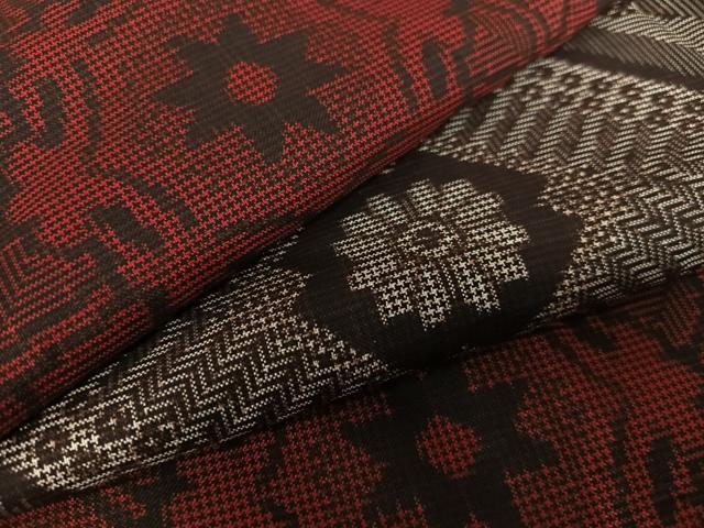 平和屋着物●本場大島紬　龍郷絣　正絹　逸品　AAAW9170zg