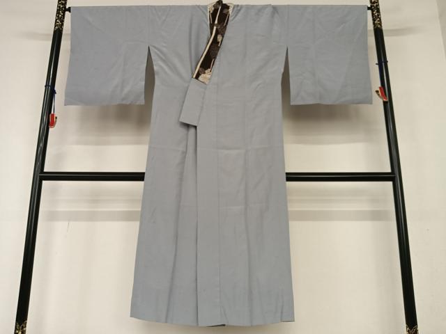 平和屋着物●長襦袢　無双仕立て　ぜんまい紬　横段文　正絹　逸品　AAAW9206zg