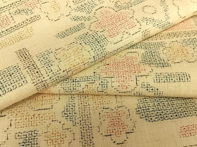 平和屋着物●本場結城紬　重要無形文化財　100亀甲　風景枝梅文　正絹　逸品　AAAW9221zg