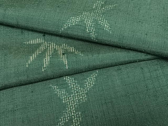 平和屋着物●結城紬　80亀甲　笹文　飛び亀甲柄　やまと誂製　正絹　逸品　AAAW9263zg