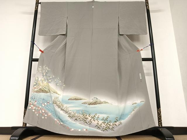 平和屋着物●加賀友禅　大誠　色留袖　風景花松梅文　暈し染め　正絹　逸品　AAAW9279zg