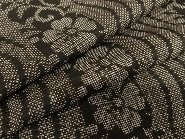 平和屋着物●本場大島紬　泥染め　一元7マルキ　花唐草間道　正絹　逸品　AAAW9306zg