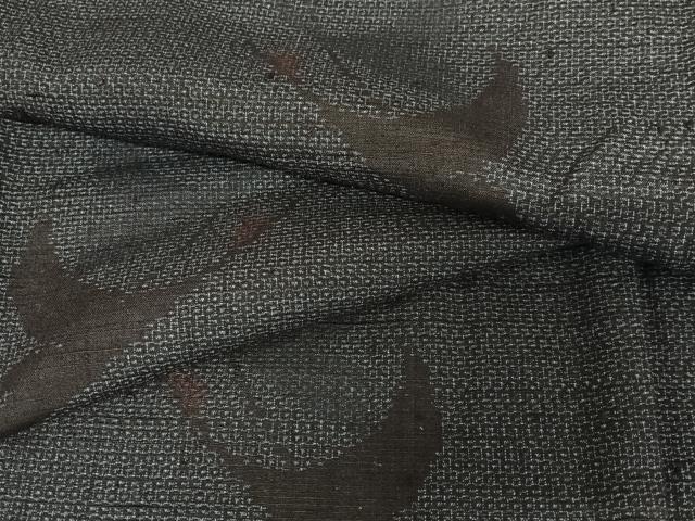 平和屋着物●塩沢紬　110亀甲　飛鶴文　正絹　逸品　AAAW9307zg