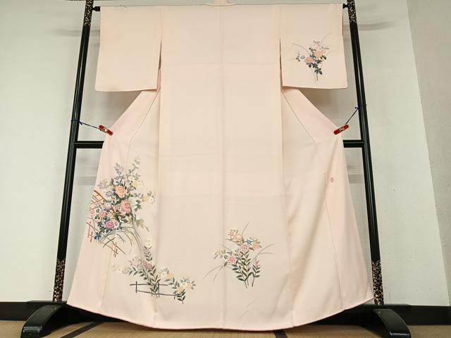 平和屋着物▽訪問着 作家物 手描き 籬花文 暈し染め 正絹