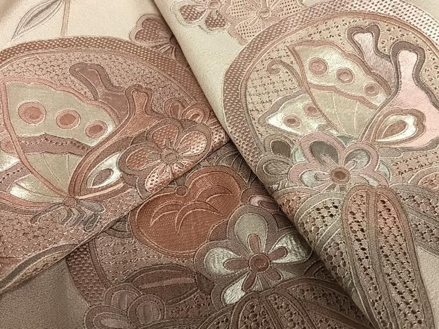 平和屋着物●訪問着　中国三大刺繍　汕頭刺繍　スワトウ刺繍　花鳥文　正絹　逸品　AAAW9348zg