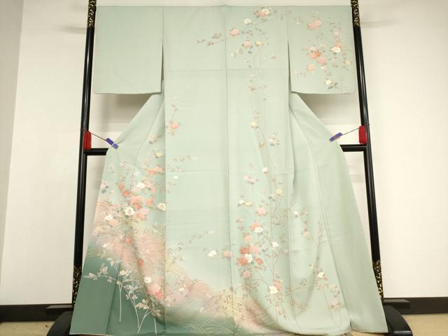 平和屋着物●訪問着　立波枝花文　暈し染め　金彩　正絹　逸品　AAAW9406br