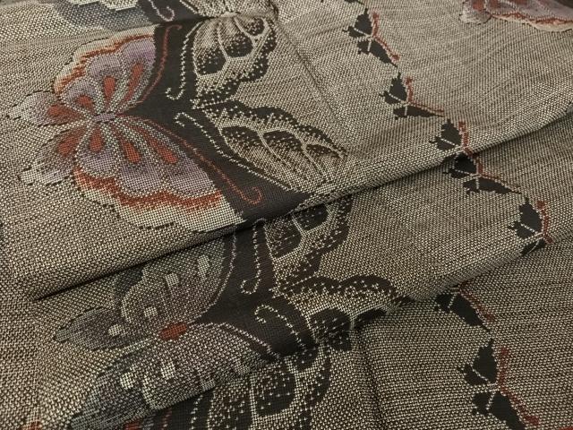 平和屋着物●本場大島紬　カタス9マルキ　舞蝶間道　正絹　逸品　AAAX0007np
