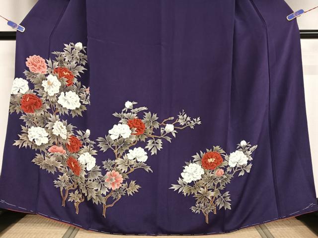 平和屋着物○訪問着 友禅 枝花文 金彩 鬼しぼ縮緬 正絹 逸品