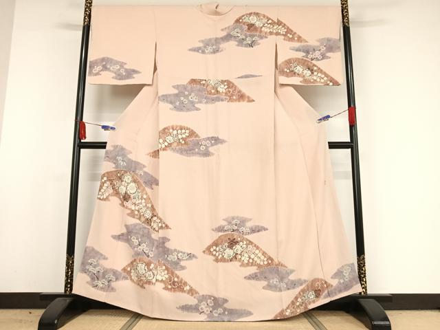 平和屋着物●十日町　名門　滝泰謹製　訪問着　辻が花　絞り　正絹　逸品　AAAX0023np