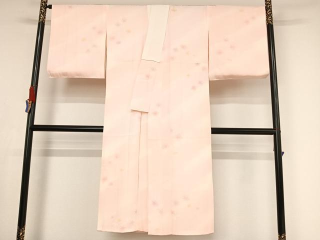 平和屋着物●長襦袢　袷　草花文　暈し染め　正絹　逸品　AAAX0031np