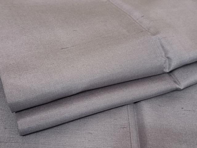 平和屋着物●本加賀友禅作家　鶴見保次　白山紬　色無地　藤鼠色　正絹　逸品　AAAX0039np