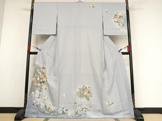 平和屋着物●訪問着　枝花文　金彩　正絹　逸品　AAAX0046np