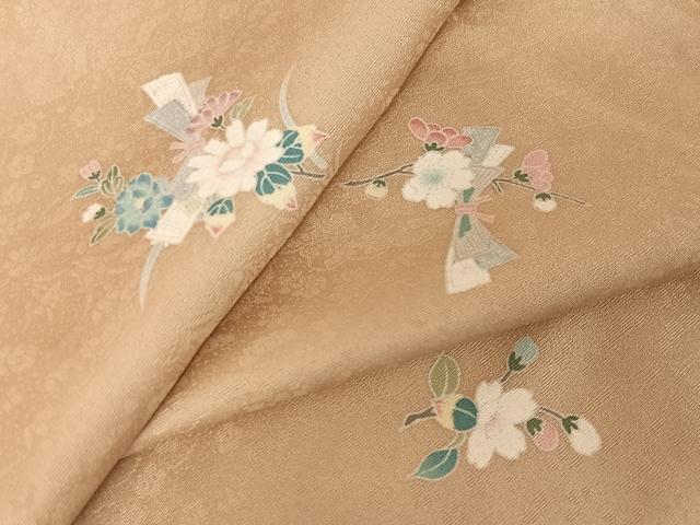 平和屋着物●上質な小紋　友禅　草花文　正絹　逸品　AAAX0054np