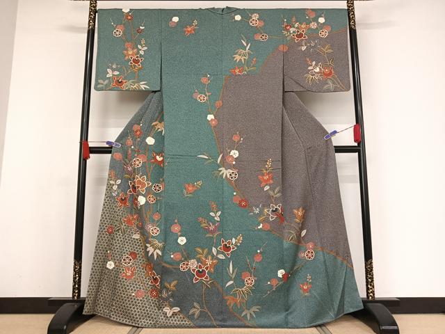 平和屋着物●訪問着　枝橘　金彩　正絹　逸品　AAAX0088np