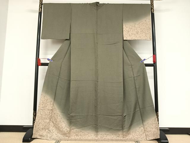 平和屋着物●訪問着　霞文　暈し染め　正絹　逸品　AAAX0096np