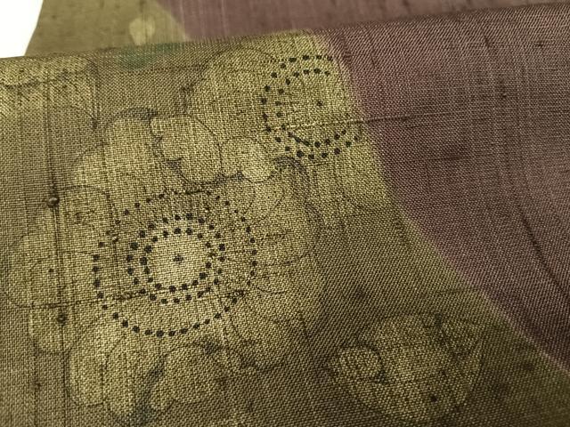 平和屋着物○訪問着 作家物 紬地 辻が花 正絹 逸品 AAAX0194np