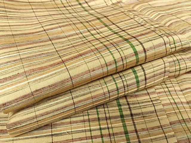 平和屋着物●上質な紬　縞　正絹　逸品　未使用　AAAX0198np