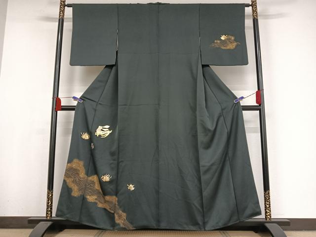 平和屋着物●訪問着　竹屋町刺繍　兎　うさぎ　金糸　金彩　正絹　逸品　AAAX0240np