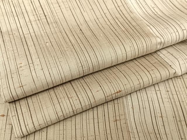 平和屋着物●ぜんまい紬　縞　正絹　逸品　AAAX0254np