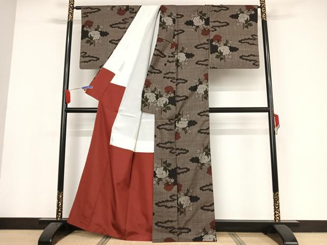 平和屋着物□本場大島紬 7マルキ 枝花文 正絹 逸品 未使用 DAAW2524ma