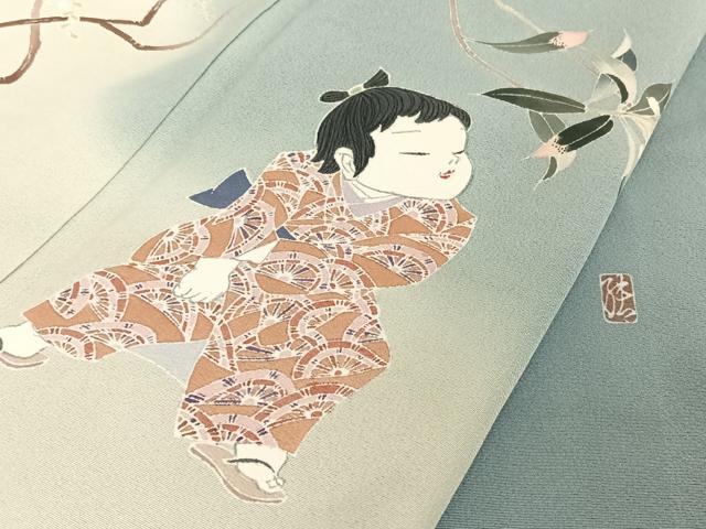 平和屋着物○訪問着 友禅 作家物 童子遊び 暈し染め ますいわ