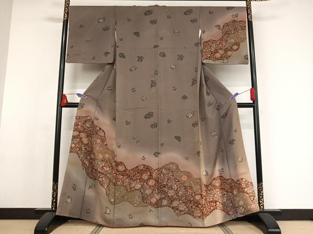 平和屋着物●訪問着　辻が花　暈し染め　金彩　正絹　逸品　AAAX0298np