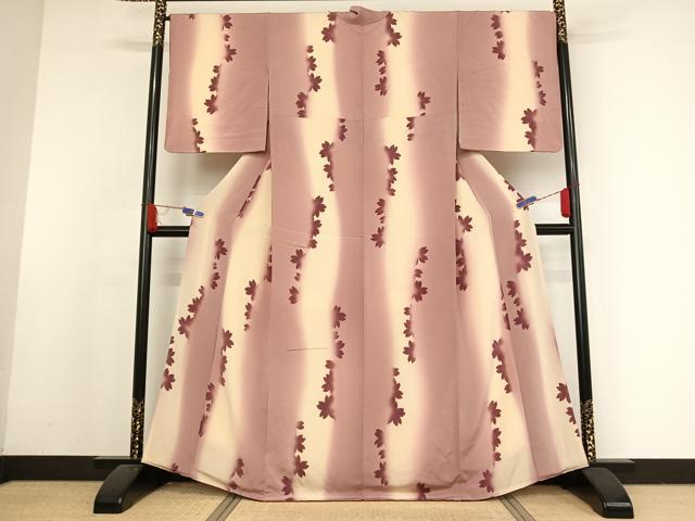 平和屋着物□上質な小紋 舞桜 暈し染め 金彩 正絹 逸品 DAAR9080op