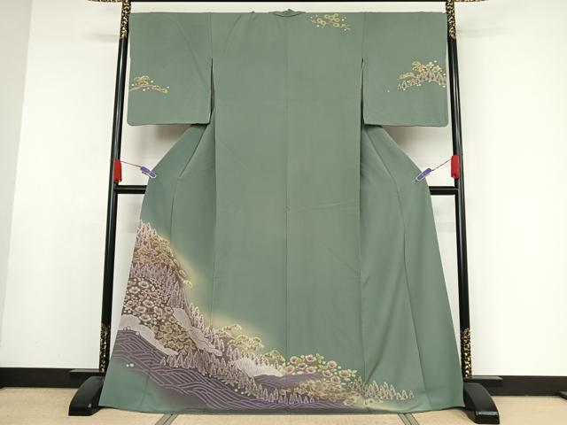 平和屋着物●訪問着　辻が花　暈し染め　金彩　正絹　逸品　AAAX0328np