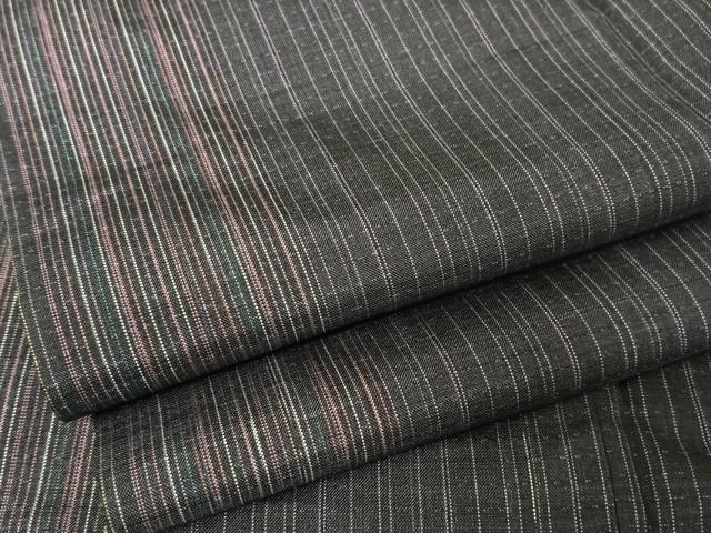 平和屋着物●本場縞大島紬　正絹　逸品　AAAX0337np